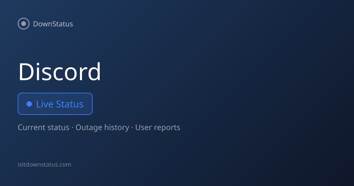 Discord Down Current Problems And Outages Downstatus